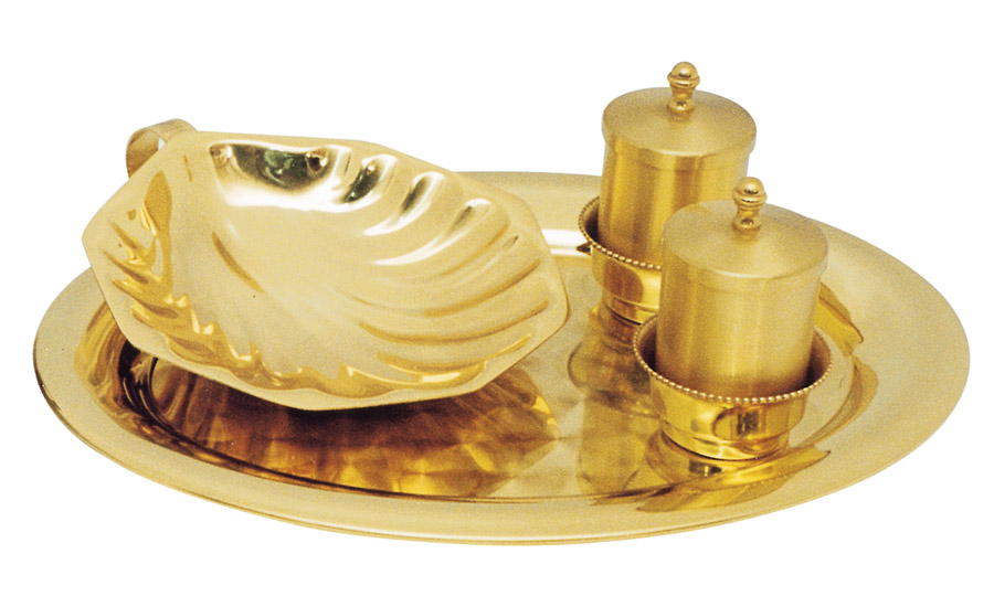 Catholic goods and religious supplies - Baptism set: Satinized oval ...