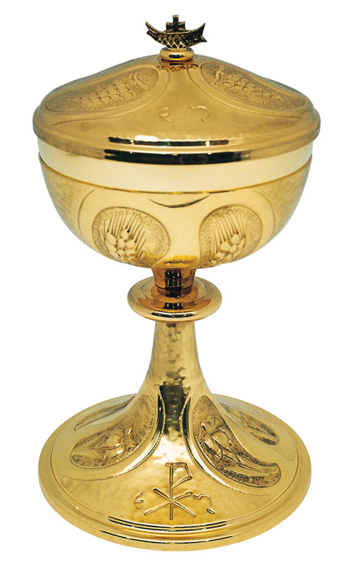 Catholic goods and religious supplies - Ciboria: Ciborium with lilies ...