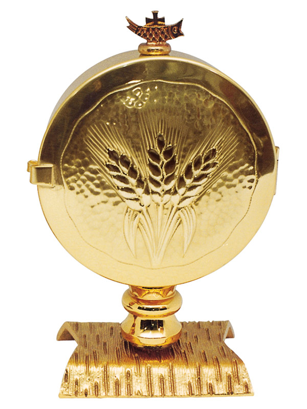 Catholic goods and religious supplies - Pyxes: Pyx with wheat | Pyxes ...